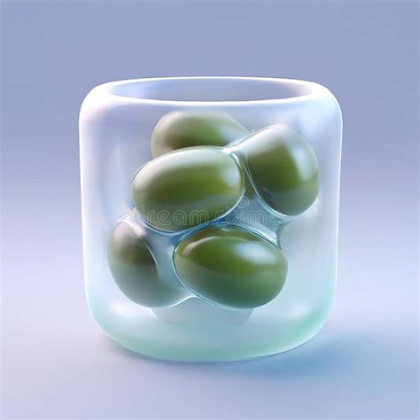 Icon Of Olive Glossy Glass Style Illustration Stock Illustration