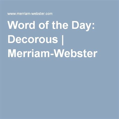 Word Of The Day Decorous Word Of The Day Words Misspelled Words