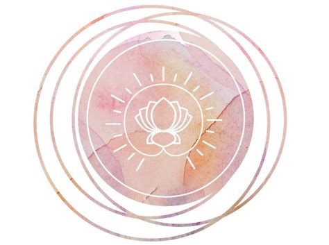 Circular Watercolor Mandala Meditation Symbol Lotus Stock Image Image