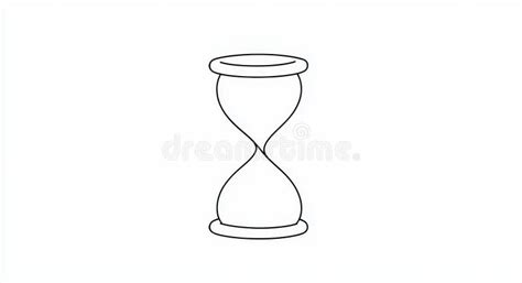 A Continuous Line Drawing Of A Sand Hourglass A Simple Linear Design