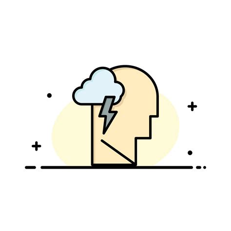 Energy Mental Mind Power Business Flat Line Filled Icon Vector Banner