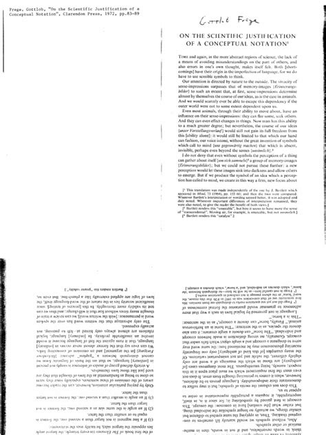Frege On The Scientific Justification Of A Conceptual Notation Pdf