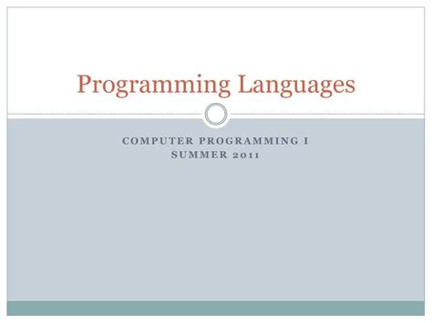 Ppt Programming Languages Powerpoint Presentation Free Download Id4524462
