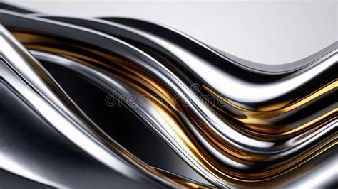 Abstract Liquid Wavy Silver Metal 3d Background Flowing Silver Metallic Liquid Texture Shiny