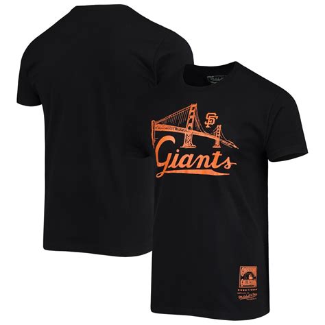 Mens San Francisco Giants Mitchell And Ness Black Bridge T Shirt