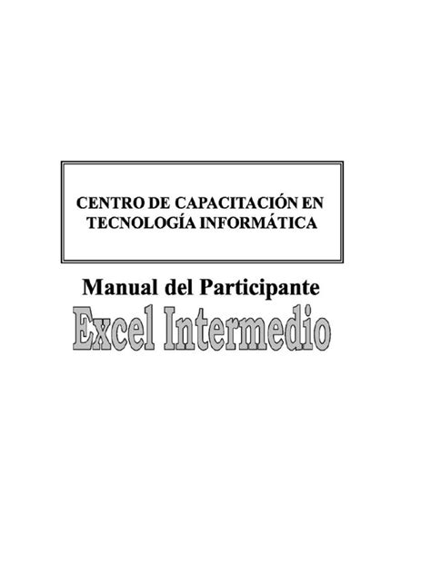 manual de excel intermedio pdf microsoft excel hoja de cálculo