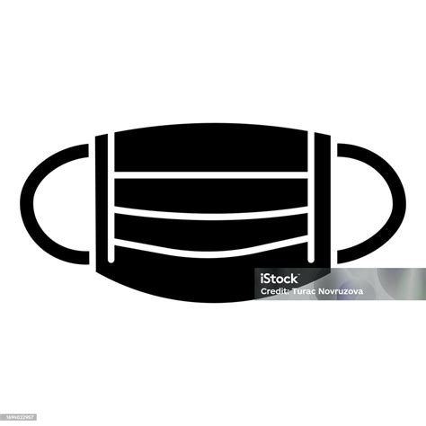 의료 마스크 솔리드 아이콘 의료 개념 흰색 배경에 수술용 마스크 기호 글리프 스타일의 모바일 개념 웹 디자인으로 호흡하는 호흡기 안면 마스크 아이콘 벡터 그래픽 간호사에