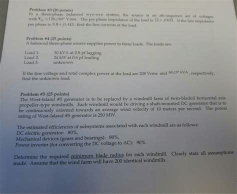 Solved Problem Points In A Three Phase Balanced Chegg