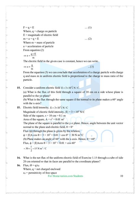 Ncert Solutions For Class 12 Physics Chapter 1 Electric Charges And Fields