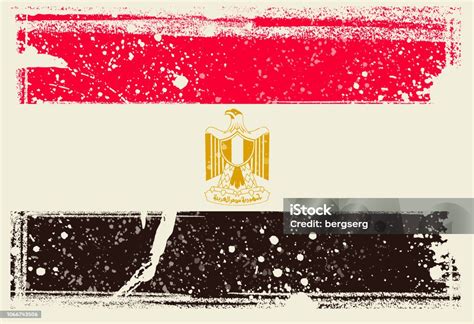 이집트의 국기입니다 그런 지 프레임 벡터 일러스트 레이 션 이집트 국기에 대한 스톡 벡터 아트 및 기타 이미지 이집트 국기 독수리 디자인 Istock