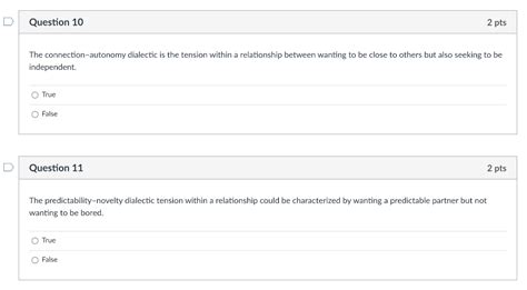 Solved D Question 10 2 Pts The Connection Autonomy Dialectic
