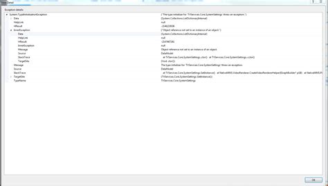 C Typeinitializationexception In Listdictionaryinternal Stack Overflow