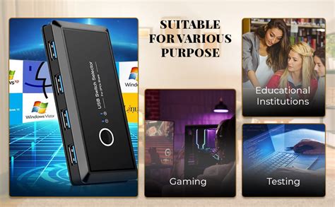 Verilux USB KVM Switch Hub Adapter Computers Sharing USB Devices KVM Switch Hub Adapter