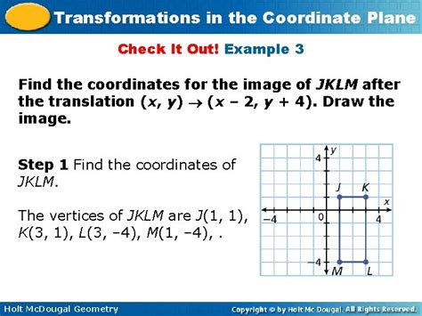 Transformations Coordinate Plane Transformations In In The Coordinate