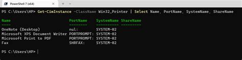List All Installed Printers Using Powershell