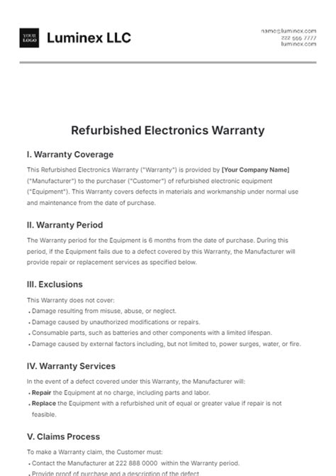 Free Warranty Templates To Edit Online And Print