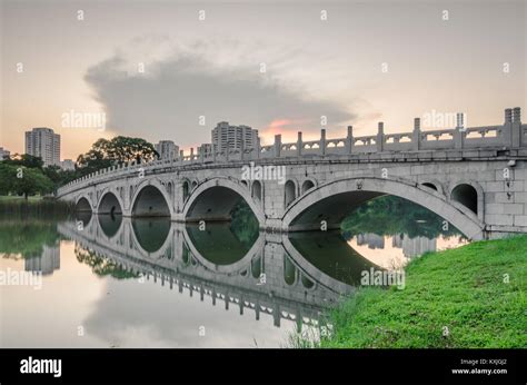The Bridge Connecting The Chinese Garden And Japanese Garden Islands