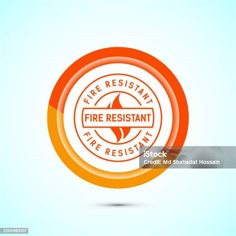 내화성 아이콘 디자인 일러스트 레이 션 화재 불꽃 보호 기호 기호 오렌지 색상 버튼 디자인 가연성에 대한 스톡 벡터 아트 및 기타 이미지 Istock