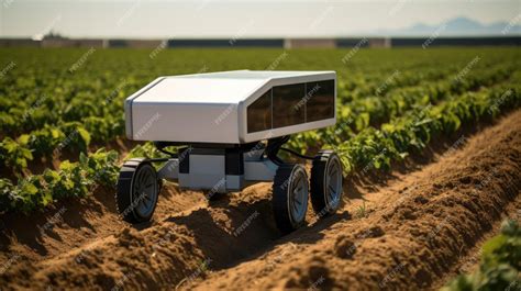 premium ai image a solarpowered agriculture robot working in a field