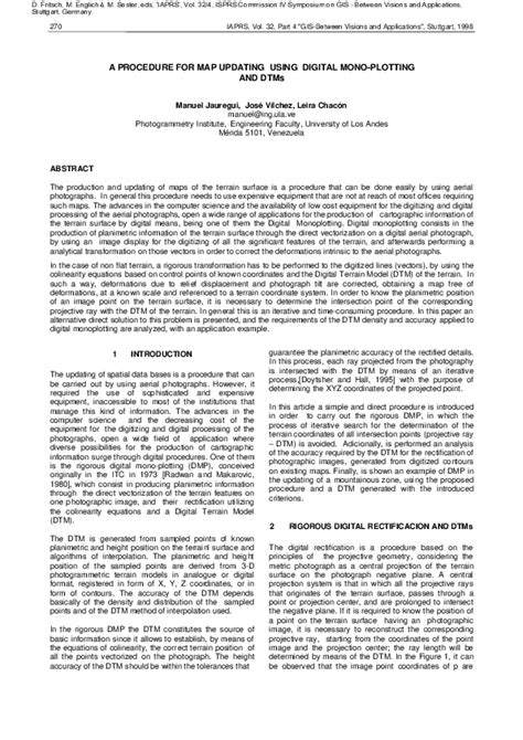 Pdf A Procedure For Map Updating Using Digital Mono Plotting Jose Adrian Vicente Vilchez