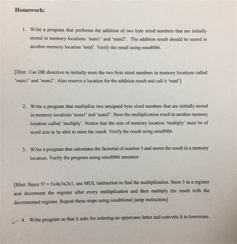 Solved Homework 1 Write A Program That Performs The