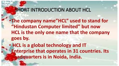 Ppt On Hcl Company Ppt