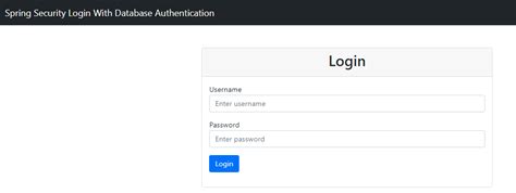 Spring Security Login Form With Database Authentication