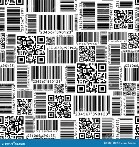 Barcode Style Seamless Pattern Background Stock Vector Illustration