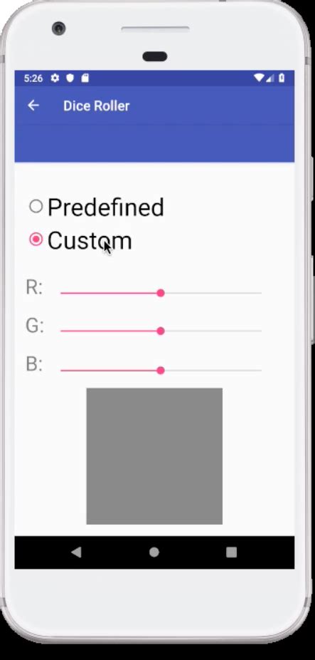 Solved Create Only The Color Activity In The Options Menu Chegg