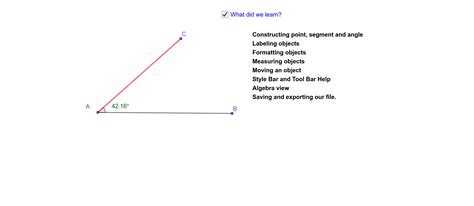 Angle Construction Geogebra