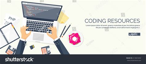 Programming Coding Backgroundflat Designprogram Source Codesoftware Stock Vector Royalty Free