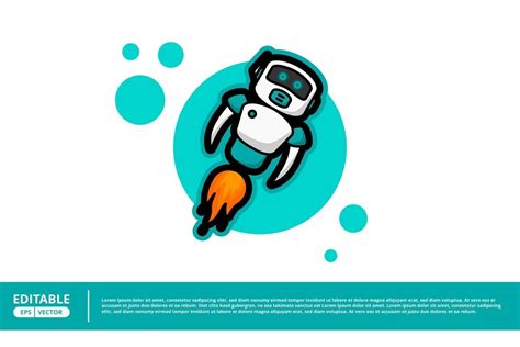 Illustration Of A Cute Flying Robot Graphic By Haritselarif · Creative