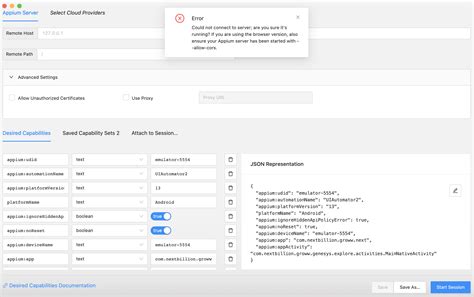 Could Not Connect To Server To Appium Server Issuesbugs Appium Discuss