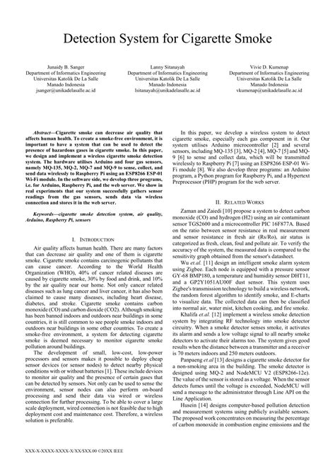 Pdf Detection System For Cigarette Smoke