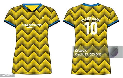 여성 스포츠 저지 티셔츠 디자인 배구 저지 축구 축구 및 네트볼에 대한 소녀와 여성에 적합한 하프 톤 패턴의 평면 스케치 그림