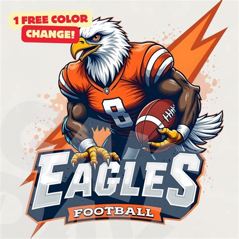 Orange Eagle Football Team Logo Eagle Shirt Png Eagles Team Mascot Png