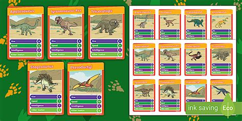 Dinosaur Top Trumps Cards To Print Dinosaur Trump Cards