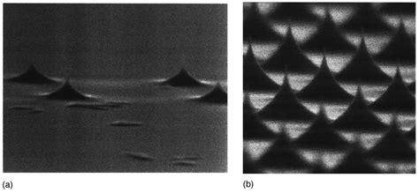 a sem micrograph of 22 field emission array tip b sem micrograph of