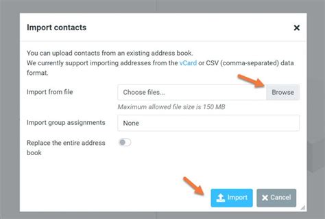 How To Import Or Export Contacts In Webmail