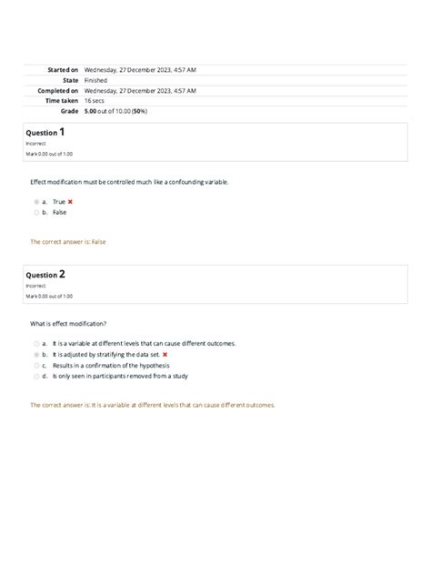 Self Quiz Unit 6 Attempt Review 4 Pdf Confounding Scientific Method
