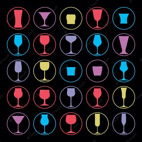 Premium Vector Decorative Drinking Glasses Collection Set Of Vector