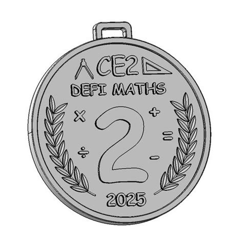 🏅 Medal 2nd Ce2 Maths Challenge School・free Stl File For 3d Printing・cults