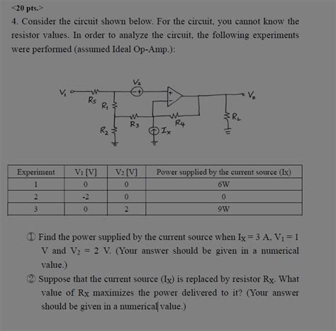 Solved Consider The Circuit Shown Below For The Circuit Chegg Com