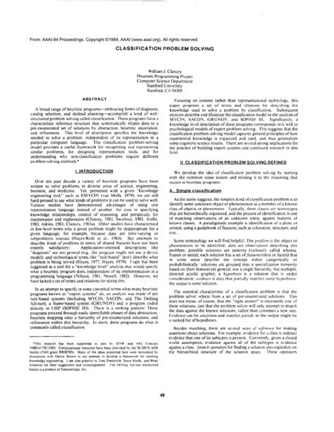 Classification Problem Solving