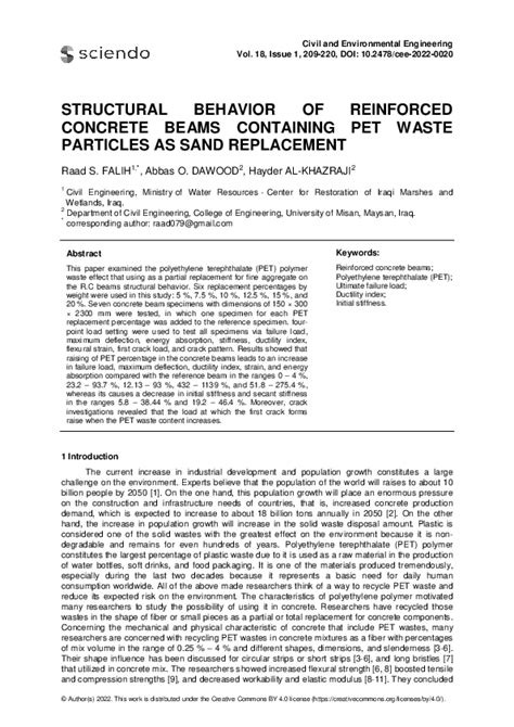 Pdf Structural Behavior Of Reinforced Concrete Beams Made With Natural Lightweight Aggregates