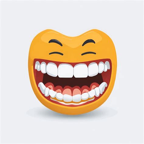 행복한 눈 벡터 일러스트와 함께 웃는 이모티콘 또는 이모티콘 아이콘 프리미엄 벡터