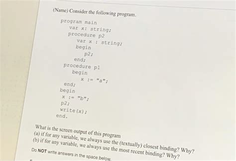 solved name consider the following program program main
