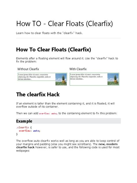 Css Clearfix Pdf