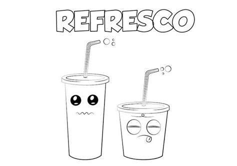 Dibujo Colorear Refresco Alimentos Para Colorear Alimentos Dibujos Alimentos