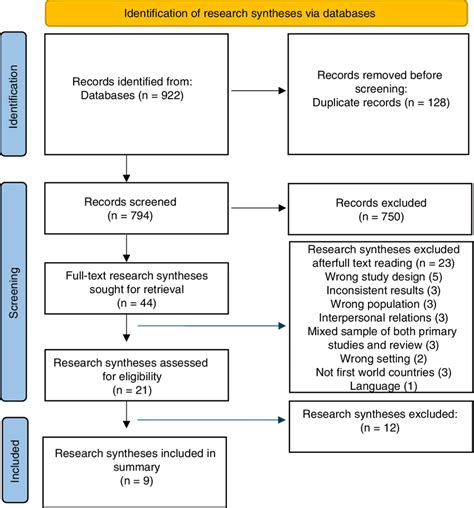 Flowchart Of Selection Process For Research Syntheses Download